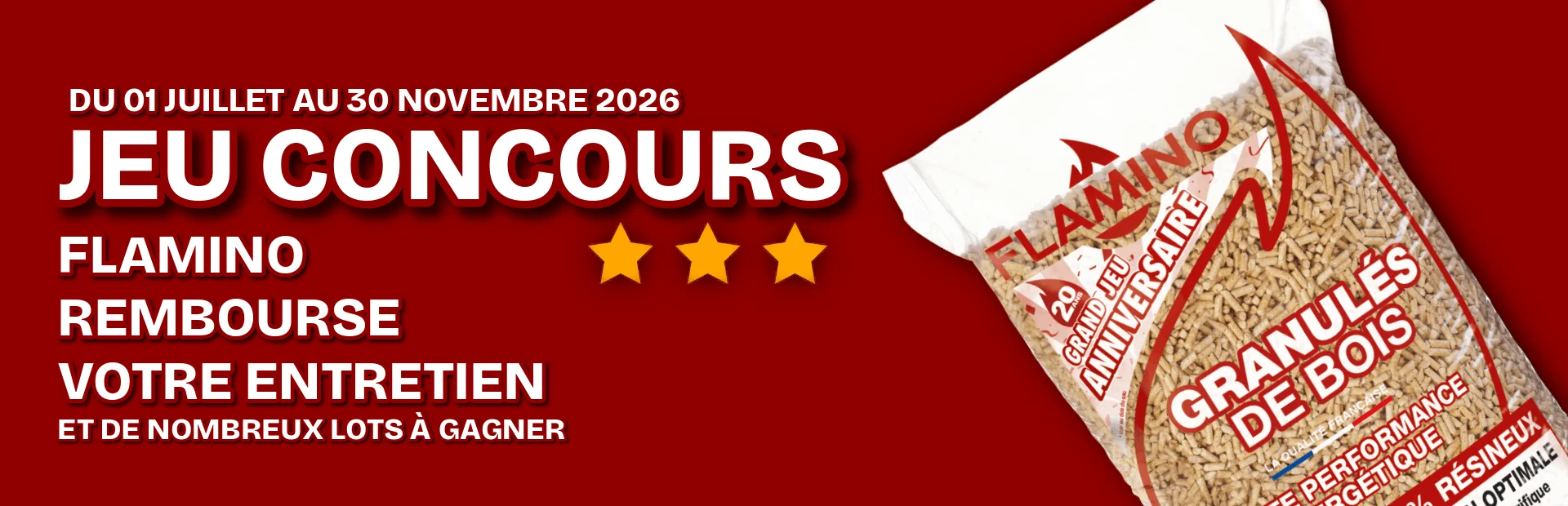 Jeu Concours Granulés de Bois Flamino Nombreux Lots à Gagner